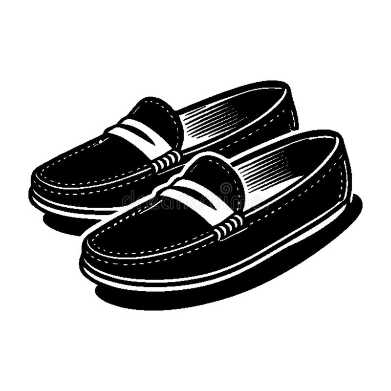 Simple Vector Icon Moccasins Loafers Logo Design Illustration. Stock ...