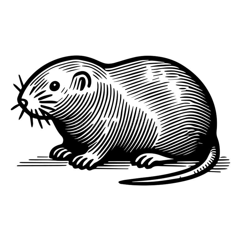 Simple Vector Icon of Mole Rat Logo Design Illustration. Stock Vector ...