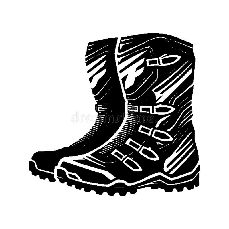 Simple Vector Icon of Motocross Boots Logo Illustration Design. Stock ...