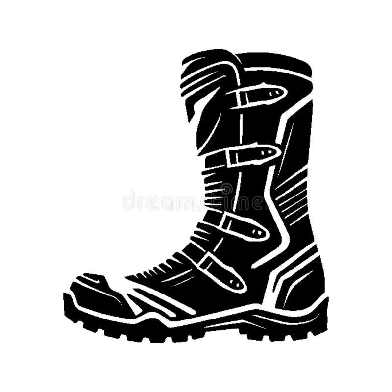 Simple Vector Icon of Motocross Boots Logo Design Illustration. Stock ...