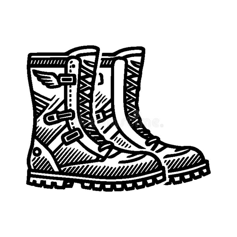 Simple Vector Icon of Motocross Boots Logo Illustration Design. Stock ...