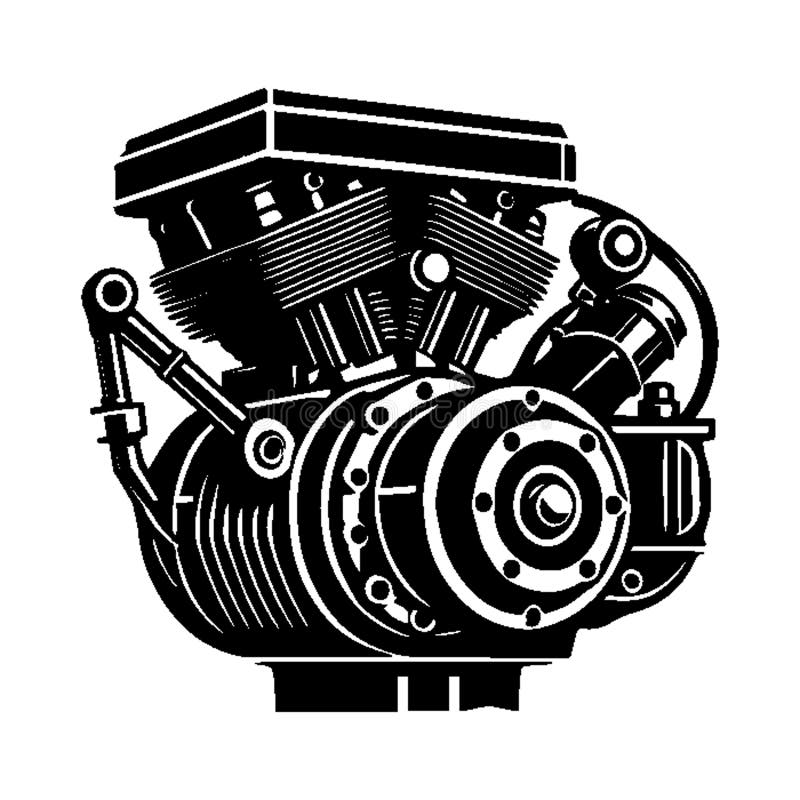 Simple Vector Icon of Motorcycle Engine Logo Illustration Design. Stock ...
