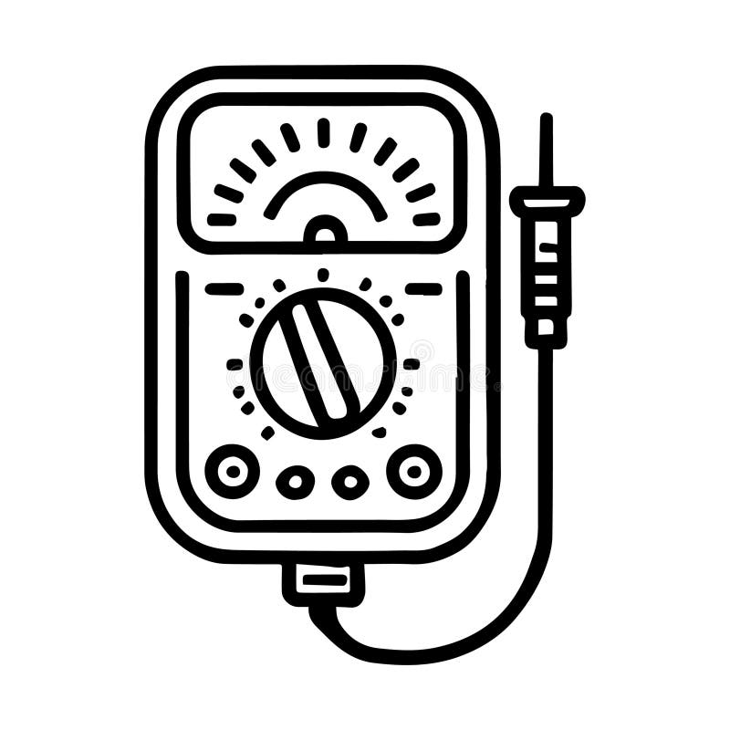 Simple Multimeter Icon with Logo and Illustration Design. Stock Vector ...