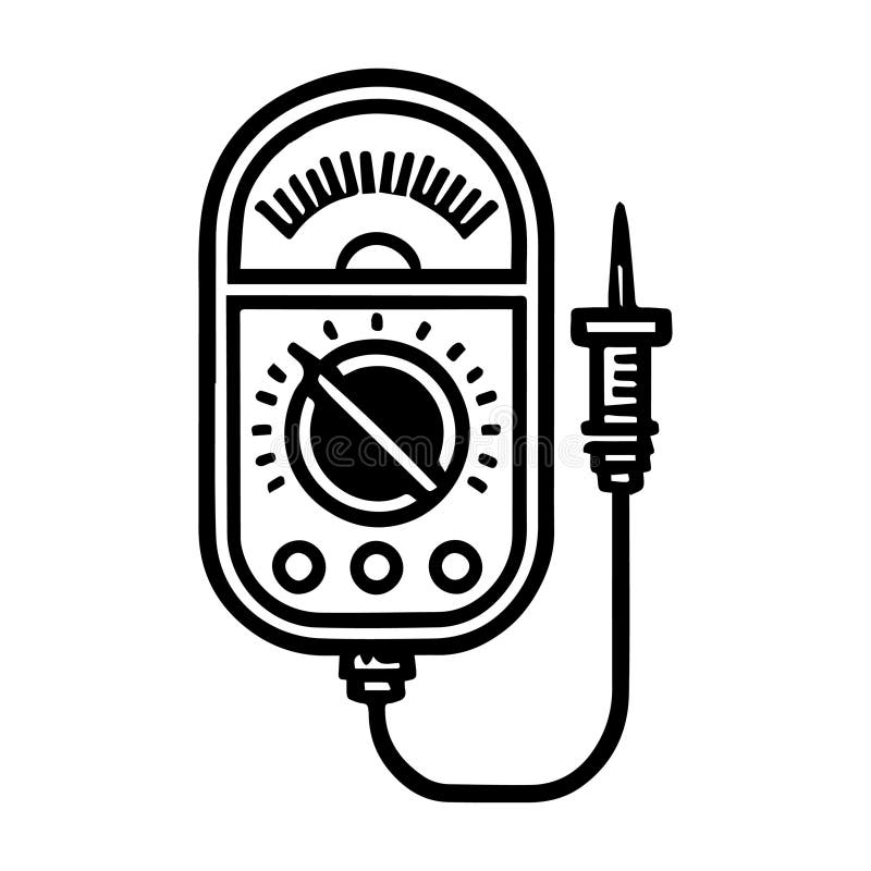 Simple Multimeter Icon with Logo and Illustration Design. Stock Vector ...
