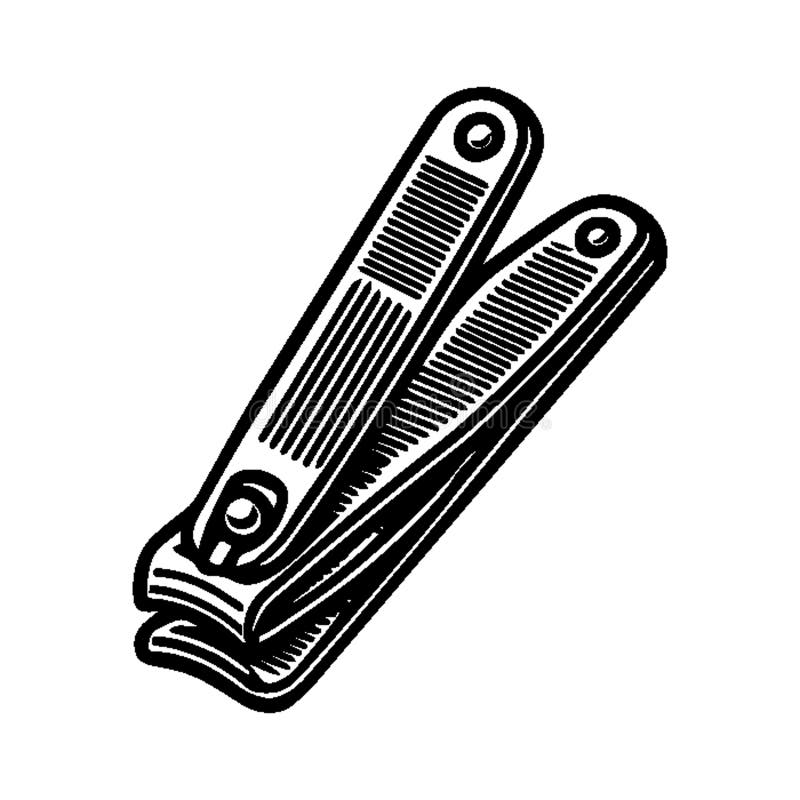 Simple Vector Icon of Nail Clippers Logo Design Illustration. Stock Vector - Illustration of ...