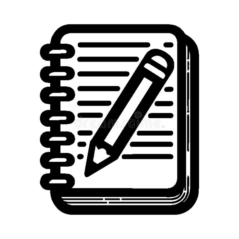 Simple Notebook Vector Icon Logo Design Illustration Style. Stock ...