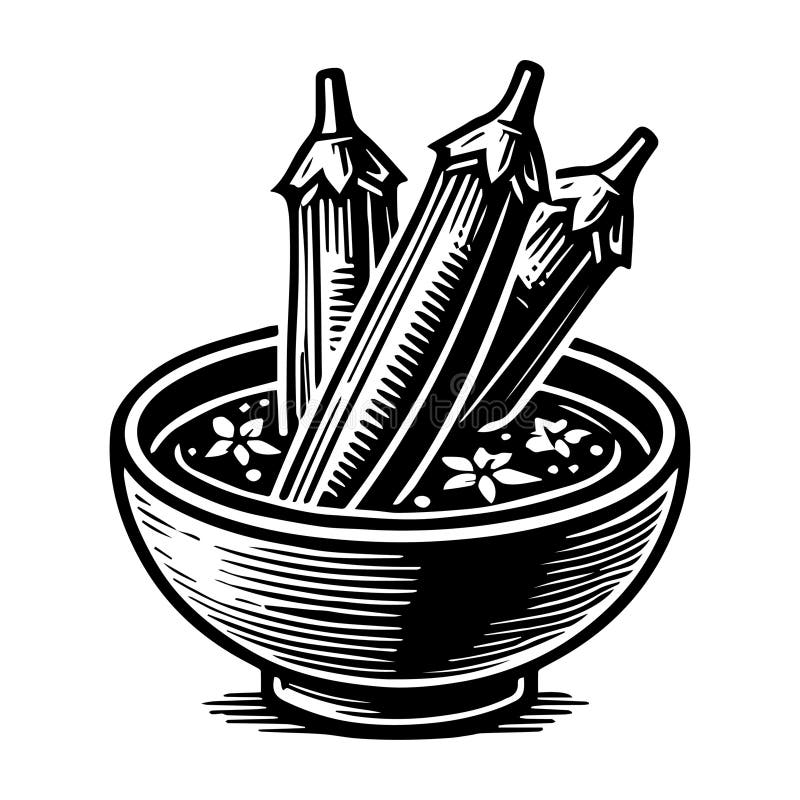 Simple Okra Soup Vector Icon Logo Illustration. Stock Vector ...