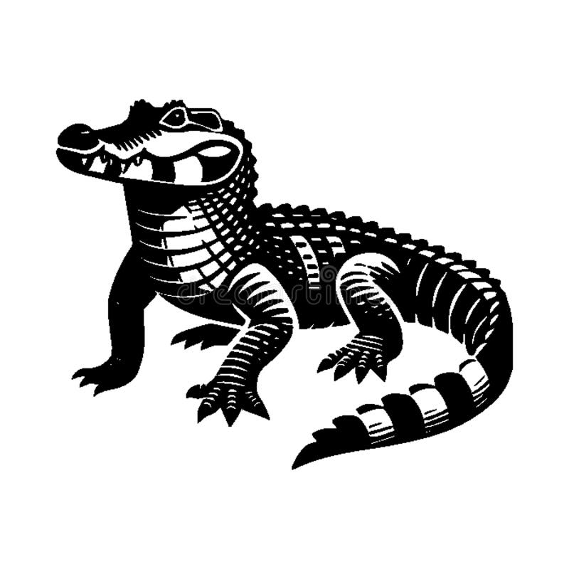 Simple Vector Icon of Orinoco Crocodile Logo Design Illustration. Stock ...