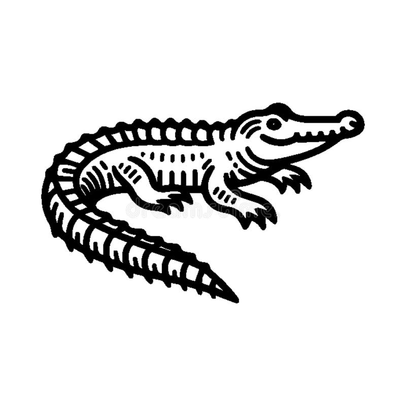 Simple Vector Icon of Orinoco Crocodile Logo Design Illustration. Stock ...