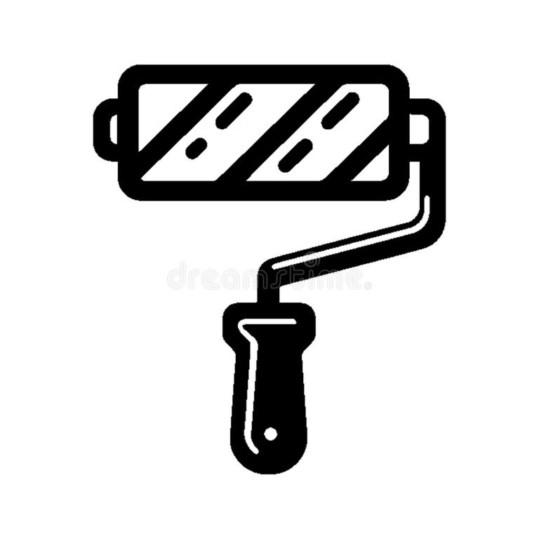 Simple Vector Paint Rollers Icon Logo Design Illustration. Stock Vector ...