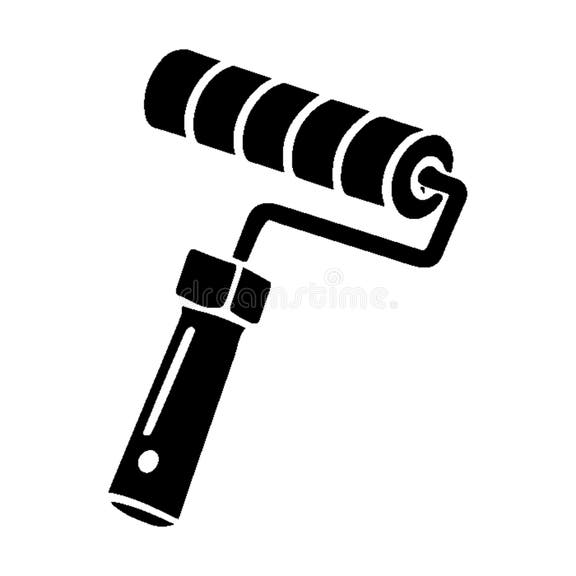 Simple Vector Icon of a Paint Rollers â€ Logo Design Illustration ...