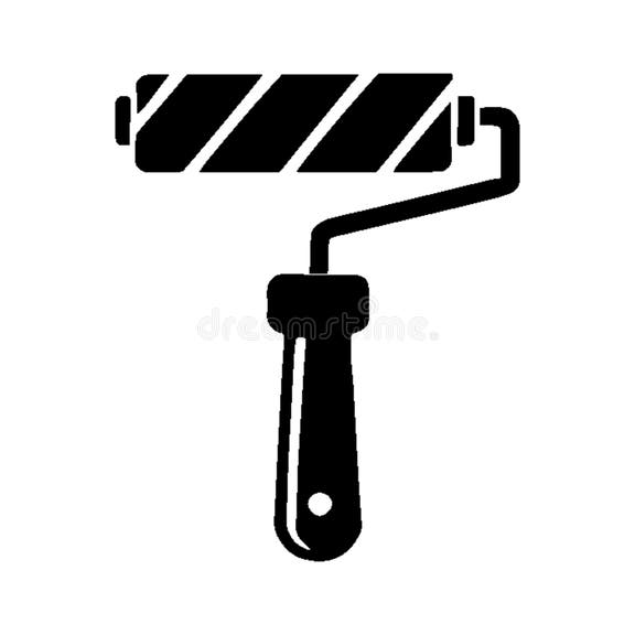 Simple Vector Icon of a Paint Rollers â€ Logo Design Illustration ...