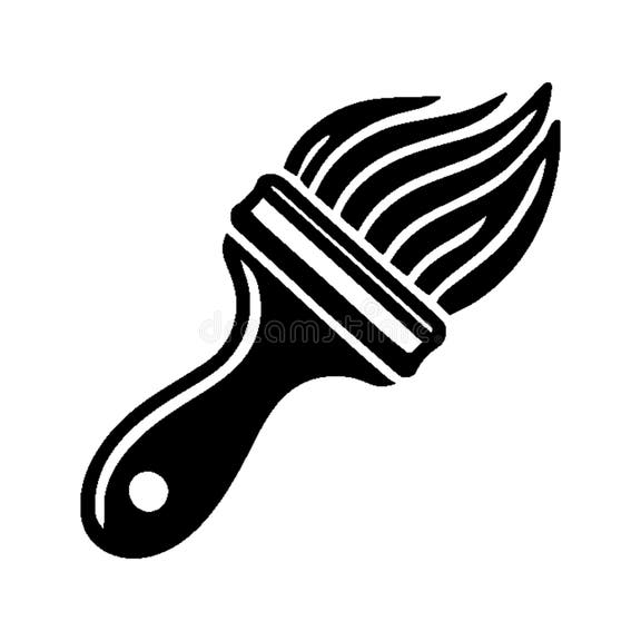 Simple Vector Paintbrush Icon Logo Design Illustration. Stock Vector ...