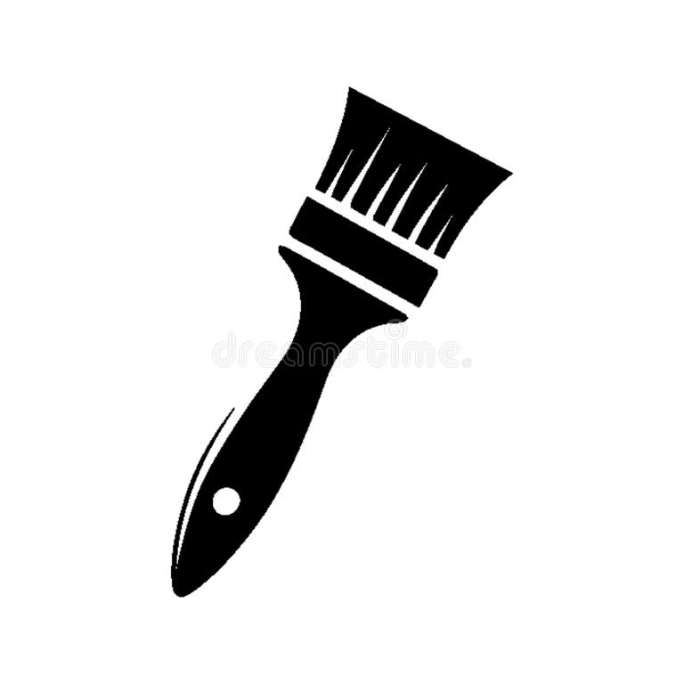 Simple Vector Icon of Paintbrush Logo Design Illustration. Stock Vector ...