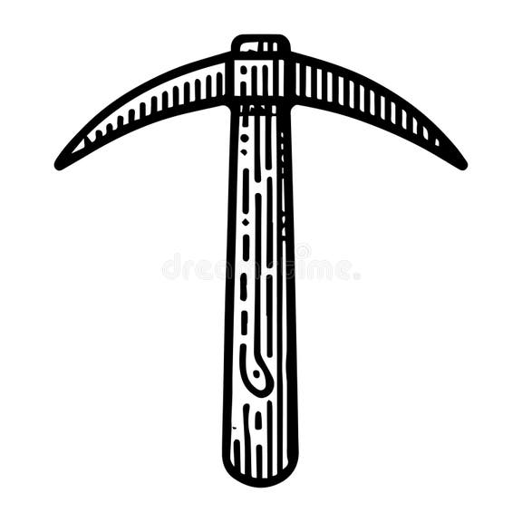 Simple Vector Pickaxe Logo Design Illustration. Stock Vector ...