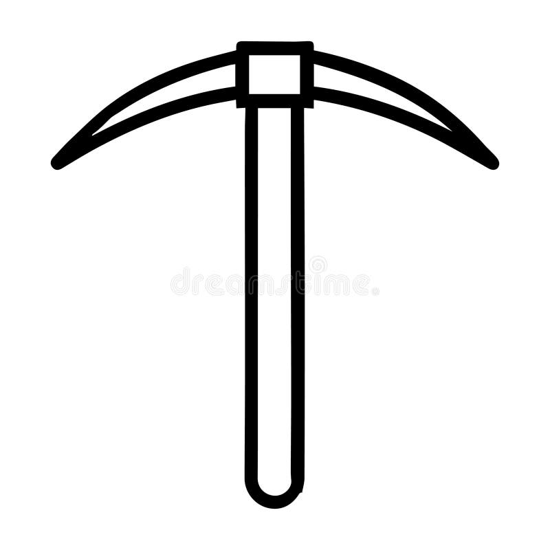 Simple Vector Pickaxe Logo Design Illustration. Stock Vector ...