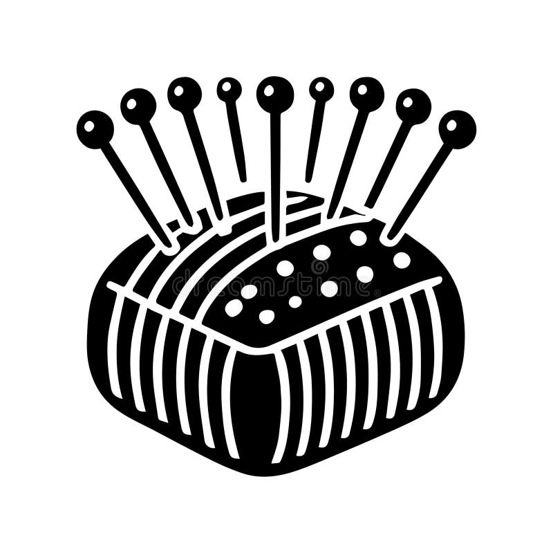 Simple Vector Icon of Pin Cushion Logo Illustration. Stock Vector ...