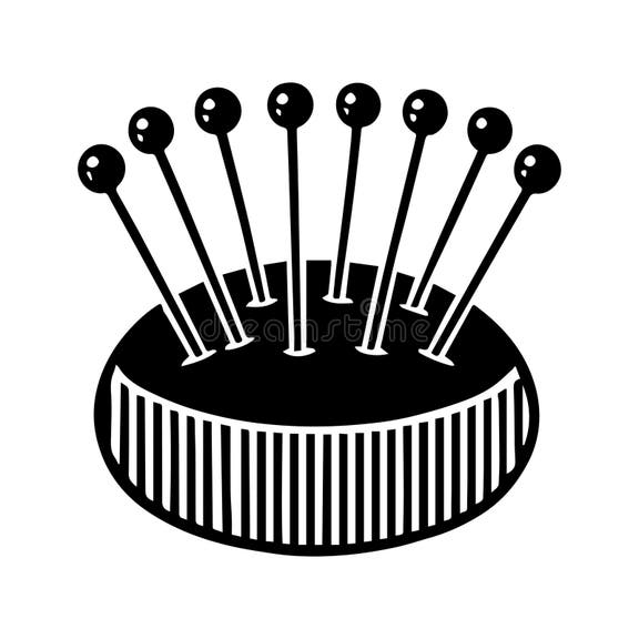 Simple Vector Icon of Pin Cushion Logo Illustration. Stock Vector ...