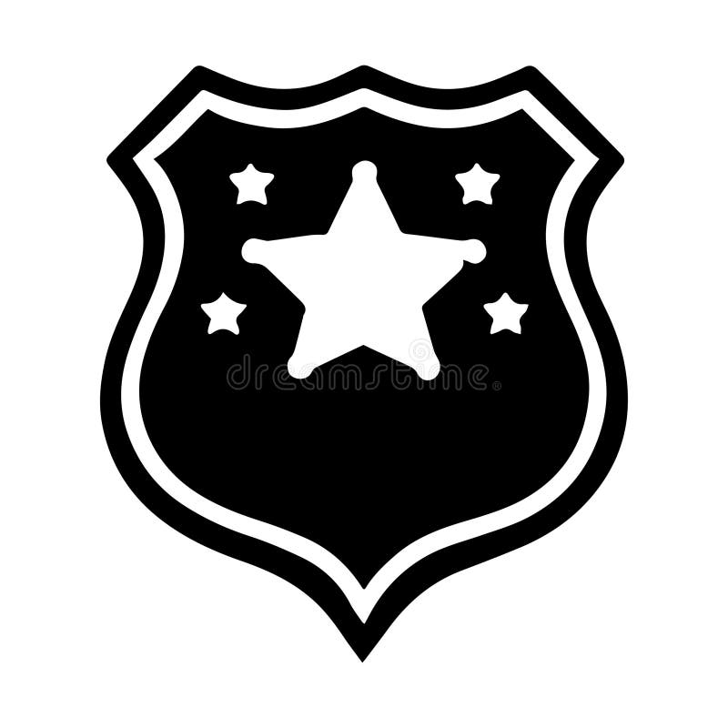 Simple Vector Icon Police Badge Logo Design Illustration. Stock Vector ...