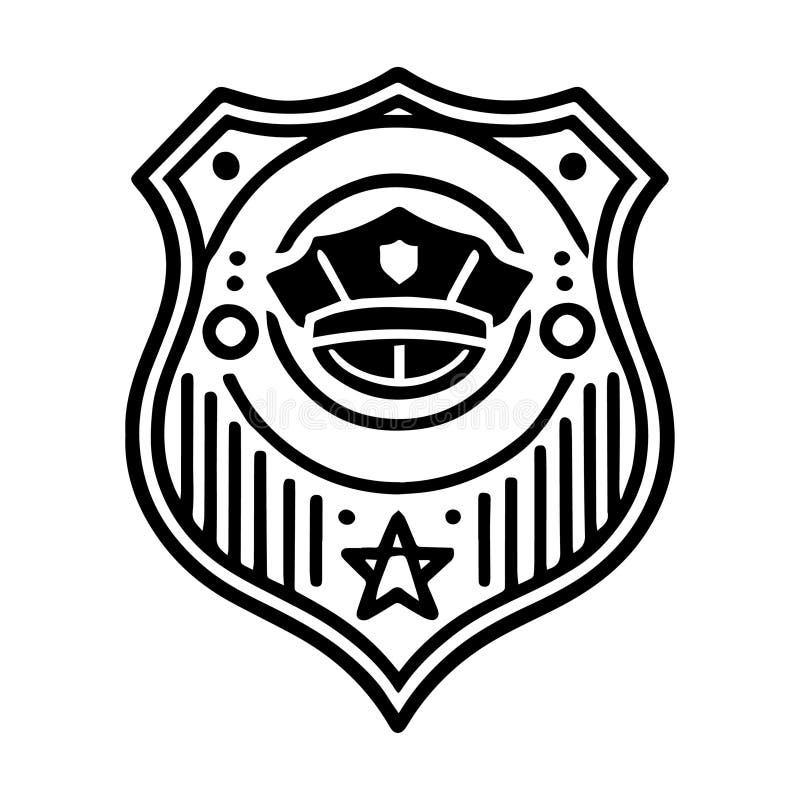 Simple Vector Icon Police Badge Logo Design Illustration. Stock Vector ...