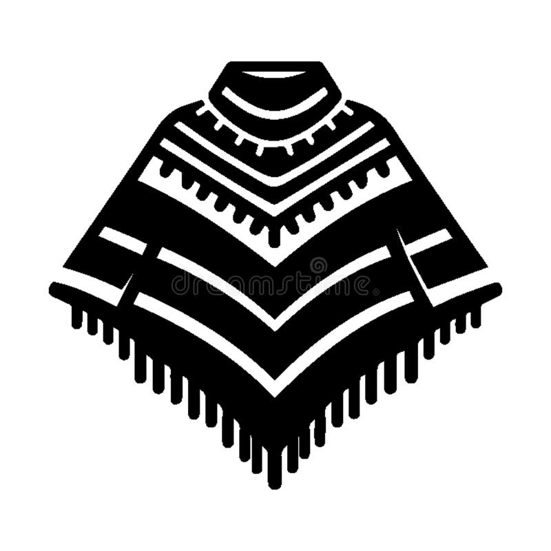 Simple Ponchos Vector Icon Logo Design Illustration Style. Stock Vector - Illustration of ...
