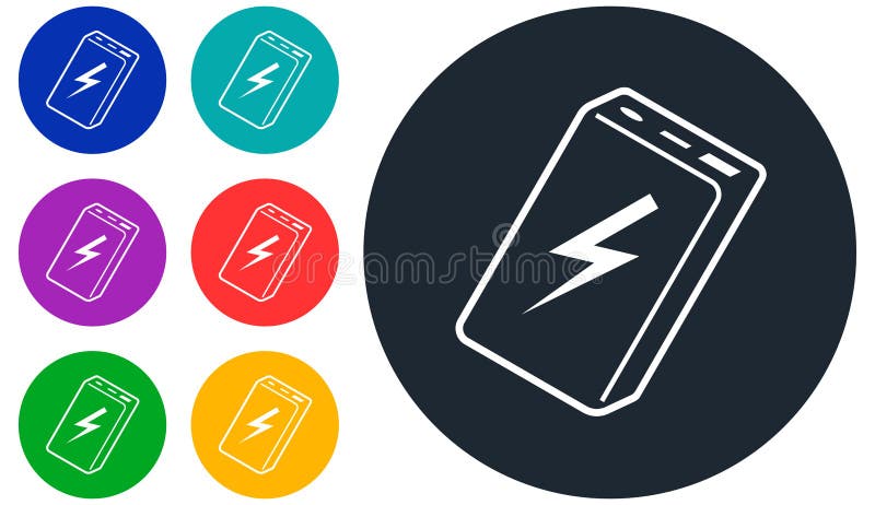 Simple Vector Icon Power Bank Stock Illustration - Illustration of ...