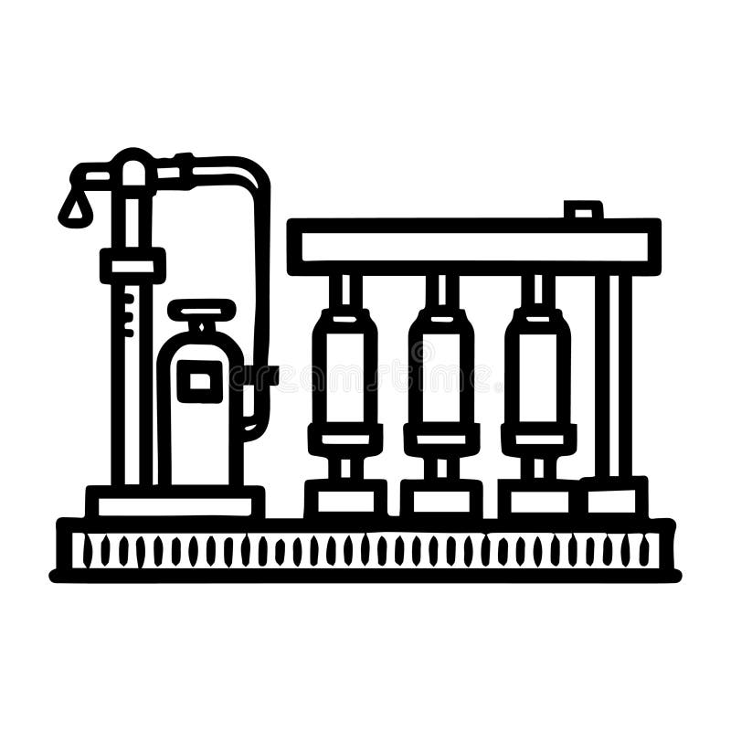 Simple Vector Icon of Pump Stations Illustration. Stock Vector ...