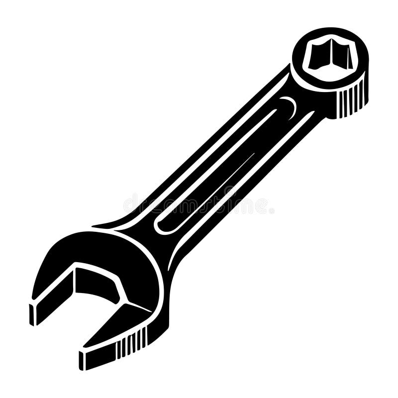 Simple Vector Icon of Ratchet Wrench Logo Design Illustration. Stock ...