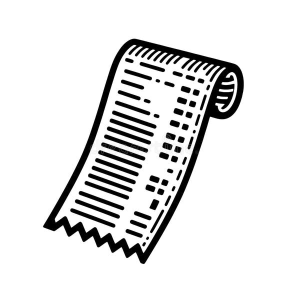 Simple Vector Icon of Receipt Logo Design Illustration.. Stock Vector ...