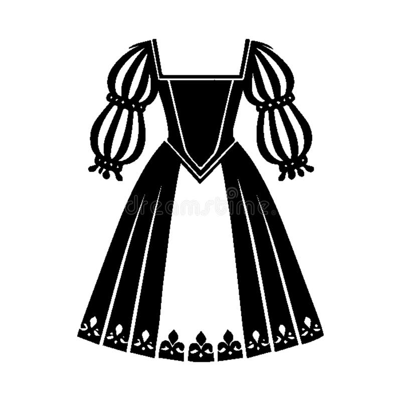 Renaissance Dress Simple Vector Icon Logo Design Illustration. Stock ...