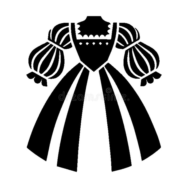 Renaissance Dress Simple Vector Icon Logo Design Illustration. Stock ...