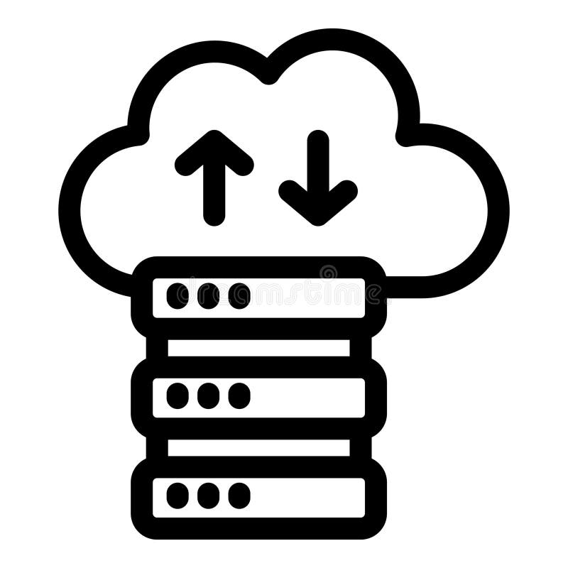 Cloud Computing Data Storage Server Upload Download Icon Stock Illustration - Illustration of ...
