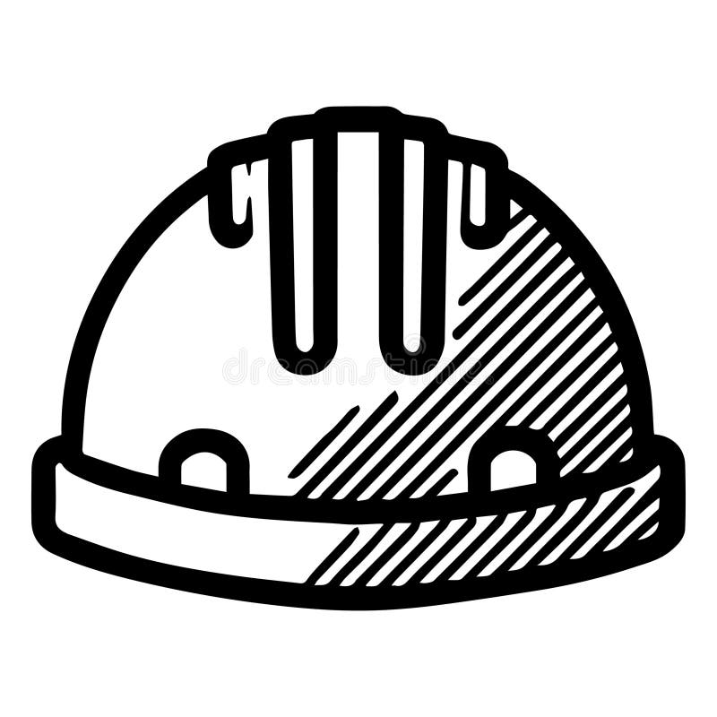 Simple Safety Helmet Icon with Logo and Illustration Design. Stock ...