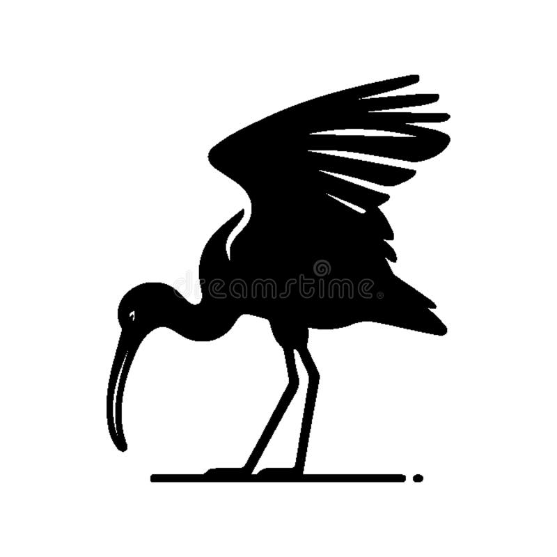 Simple Vector Icon Scarlet Ibis Logo Illustration. Stock Vector - Illustration of rare, swamp ...