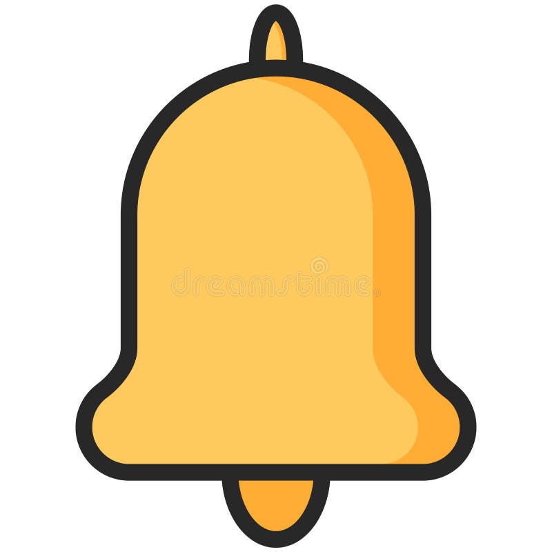 Simple Vector Icon of a School Bell in Flat Style. Pixel Perfect. Basic ...