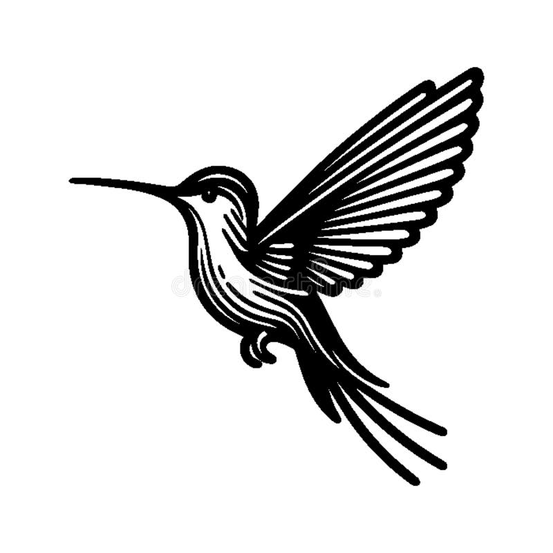 Simple Vector Scissor Tailed Hummingbird Icon Logo Design Illustration ...