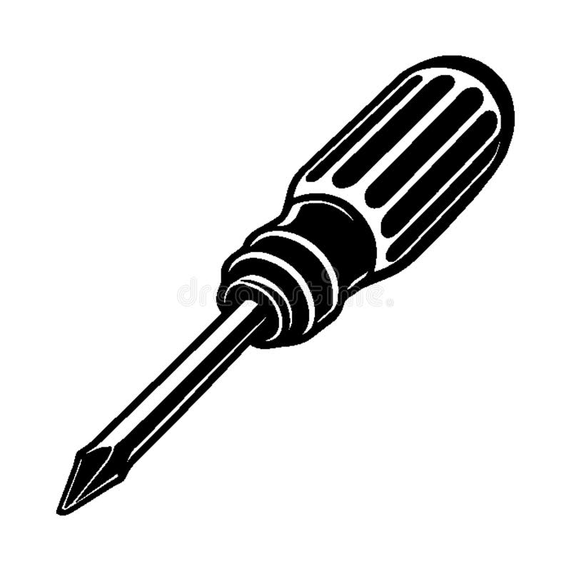 Simple Screwdriver Vector Icon Logo Design Illustration. Stock Vector ...