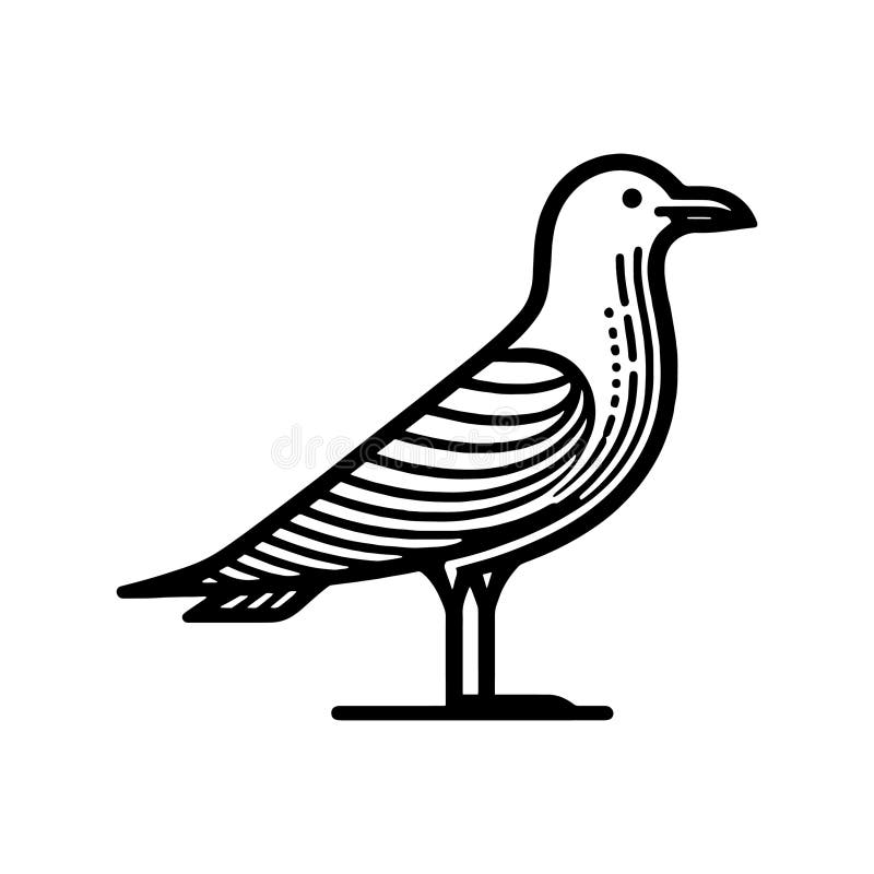 Simple Vector Icon Design of Sea Bird Logo Illustration. Stock Vector ...