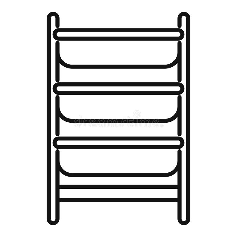 Simple Vector Icon of a Shelving Unit with Four Tiers Stock ...