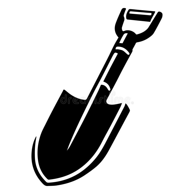 Simple Vector Shovel Logo Design Illustration. Stock Vector ...