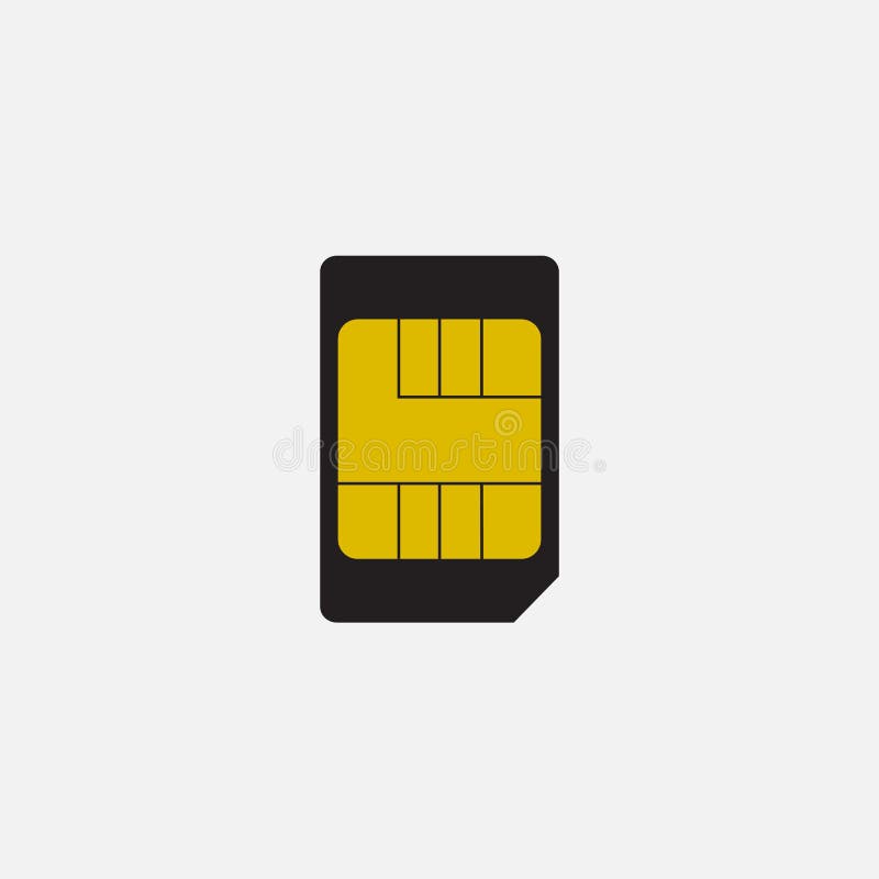 Simple Vector Icon: SIM Card Stock Vector - Illustration of card ...