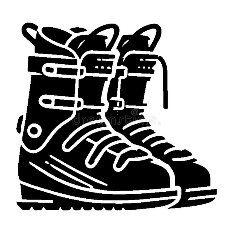 Ski Boots Vector Icon for Simple Logo Design Illustration. Stock Vector ...