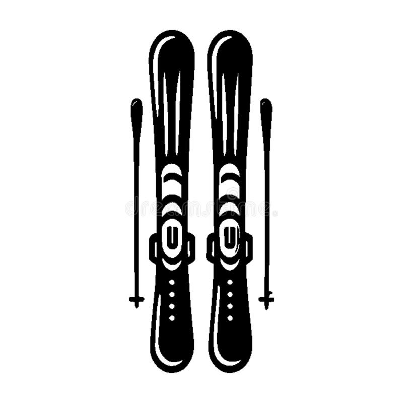 Skis Simple Vector Icon for Logo Design Illustration. Stock Vector ...