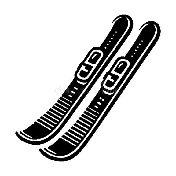 Simple Vector Icon Skis Logo Design Illustration. Stock Vector ...