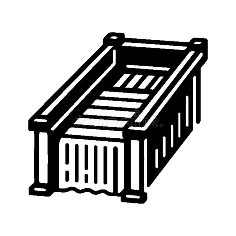 Simple Vector Icon Sluice Box Logo Design Illustration. Stock Vector ...