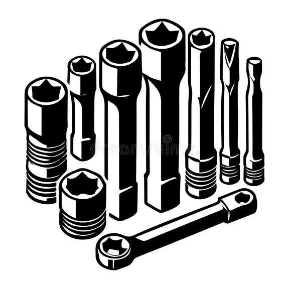 Simple Socket Set Icon with Logo and Illustration Design. Stock Vector ...