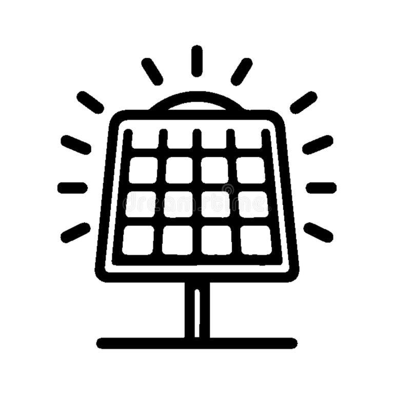 Simple Vector Icon of Solar Panels Logo Design Illustration. Stock ...