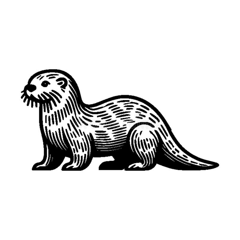 Southern River Otter Simple Vector Icon Logo Design Illustration. Stock ...