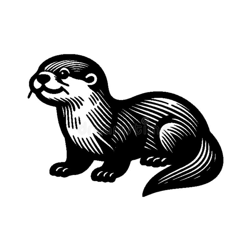 Southern River Otter Vector Icon Logo Design Illustration Simple. Stock ...
