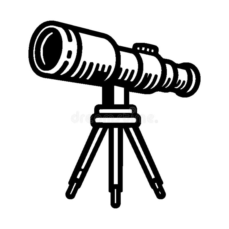 Simple Vector Spotting Scope Icon Logo Design Illustration. Stock ...